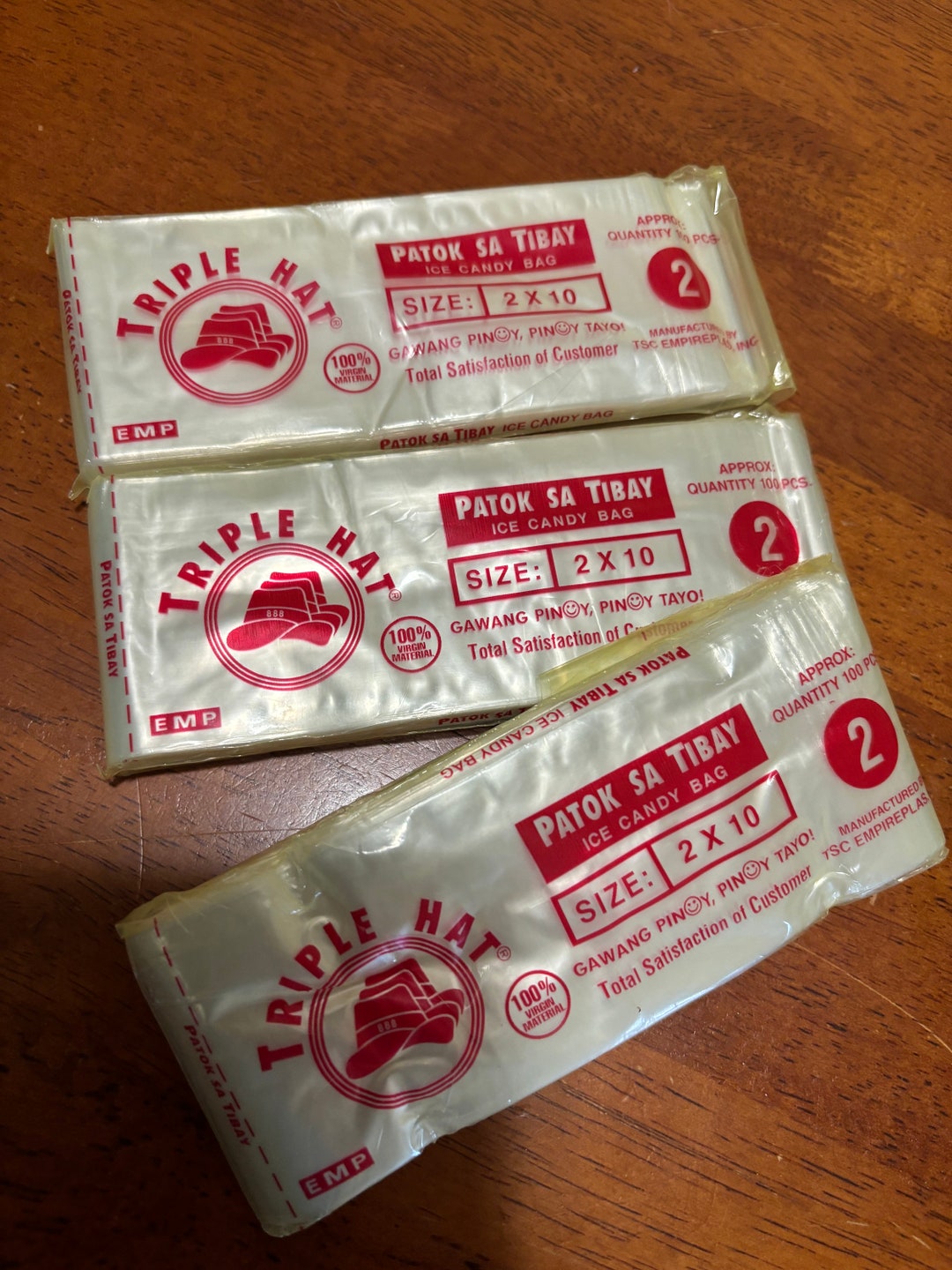 3 Packets 2"x10" Ice Candy Bags Ice Keke Popsicle Approximately 100 ...