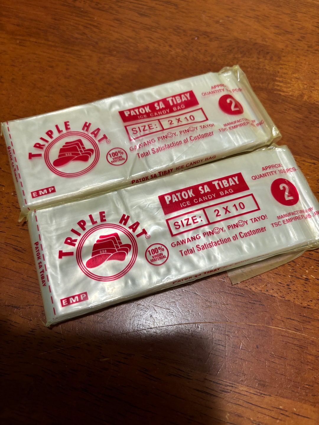 2 Packets 2"x10" Ice Candy Bags Ice Keke Popsicle Approximately 100 ...