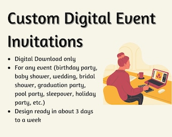 Custom Digital Party Invitations - Etsy