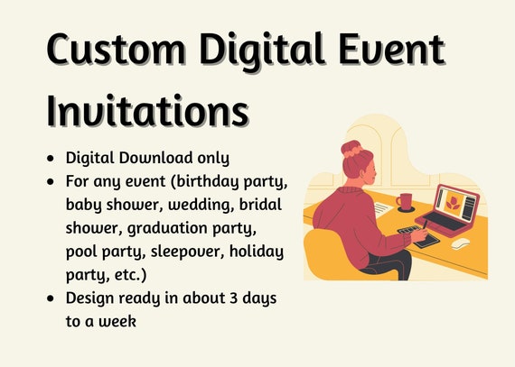 Custom Digital Invitations - Etsy
