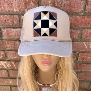 Quilt Trucker Hat, Trucker Hat Women, Quilt Hat, Hats for Women, Quilt ...