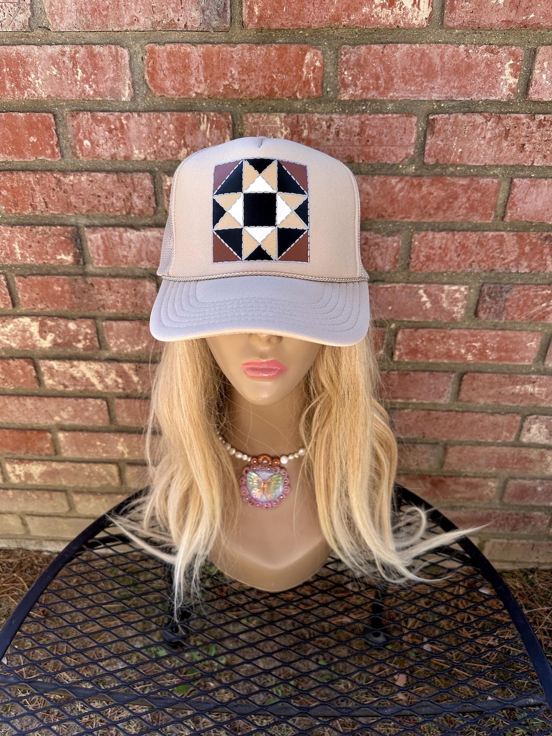 Quilt Trucker Hat, Trucker Hat Women, Quilt Hat, Hats for Women, Quilt ...