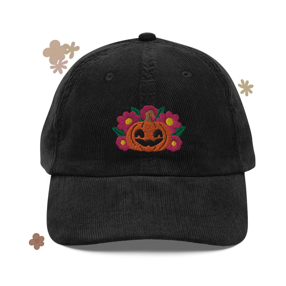 Halloween Hat, Jack O Lantern Hat, Pumpkin Hat, Flower Hat, Embroidered ...
