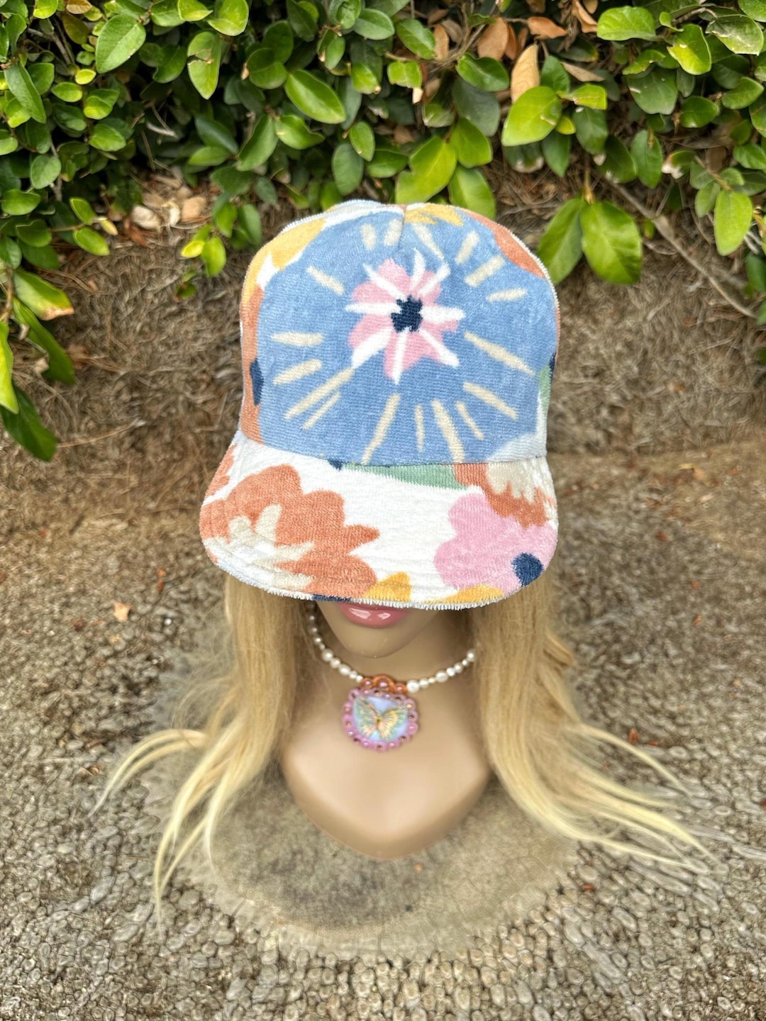 Upcycled Flower Towel Hat, Upcycled Hat, Women’s Hat, Hat for Women ...