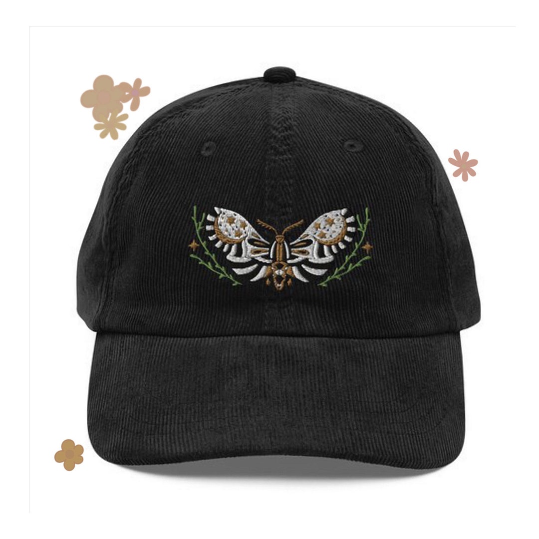 Unisex Boho Butterfly Moth Embroidered Corduroy Dad Hat Boho - Etsy