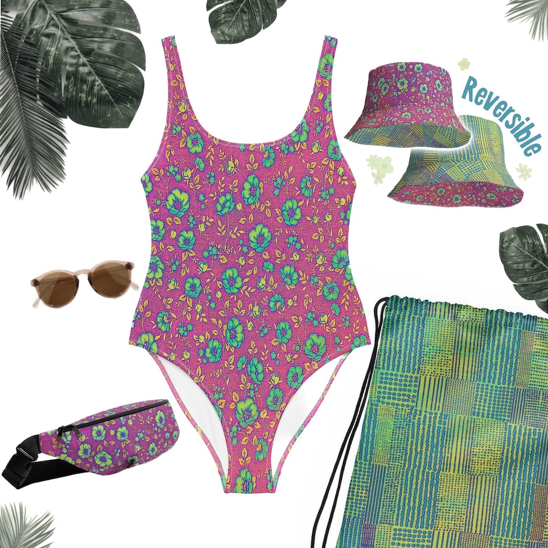 Floral Print One Piece Swimsuit, Floral Swimsuit, Womens Swimsuit ...