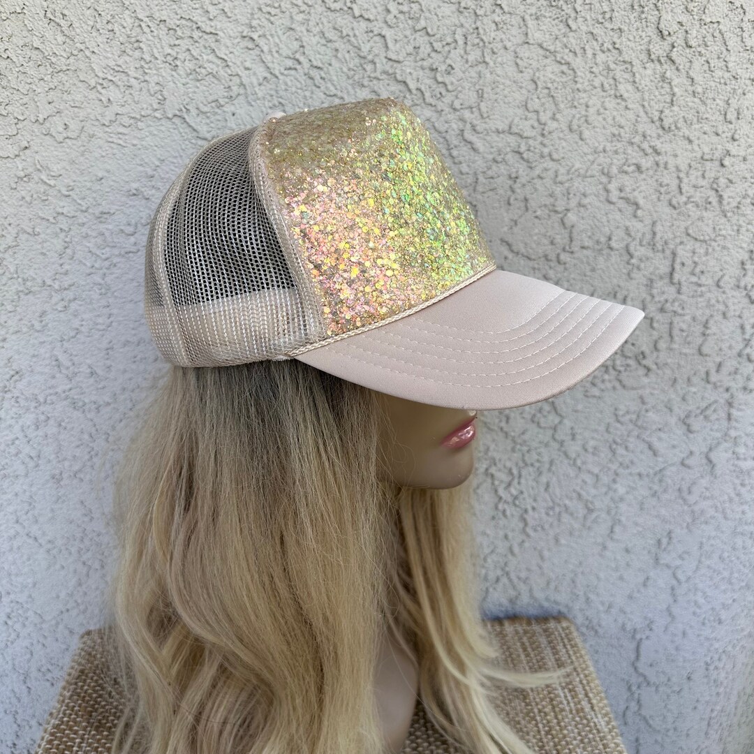 Glitter Trucker Hat, Trucker Hat Women, Glitter Hat, Baseball Hat Women ...