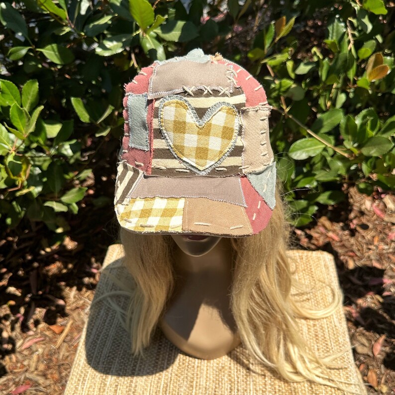 Boho Patchwork Heart Trucker Hat, Trucker Hat Women, Heart Hat, Gift ...