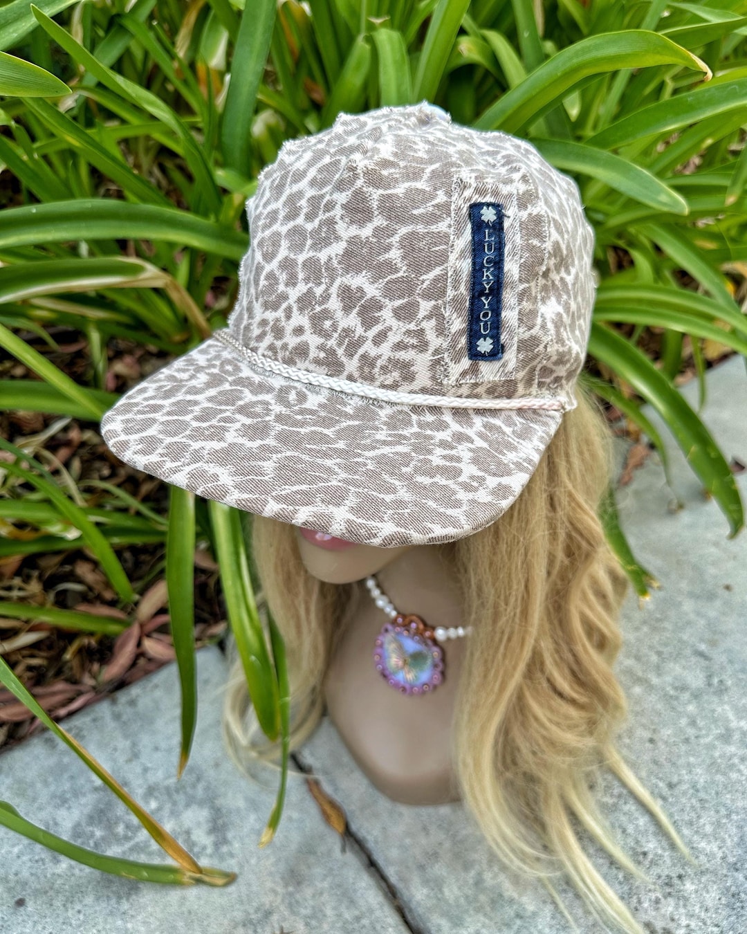 Leopard Print Upcycled Hat, Denim Hat, Leopard Print, Hats for Women ...