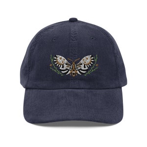 Unisex Boho Butterfly Moth Embroidered Corduroy Dad Hat Boho - Etsy