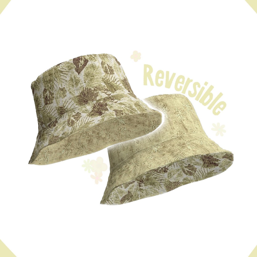 Reversible Unisex Palm Leaf Bucket Hat, Palm Tree Hat, Palm Frond Hat ...