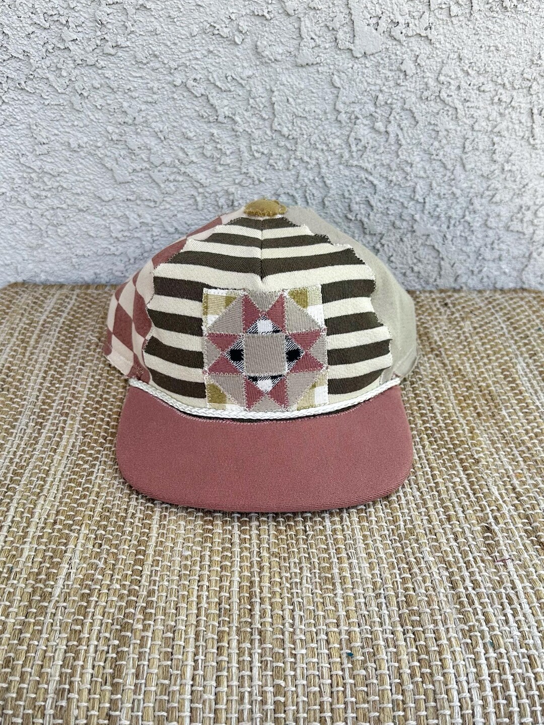 Upcycled Patchwork Quilt Square Hat, Hats for Women, Baseball Hat Women ...