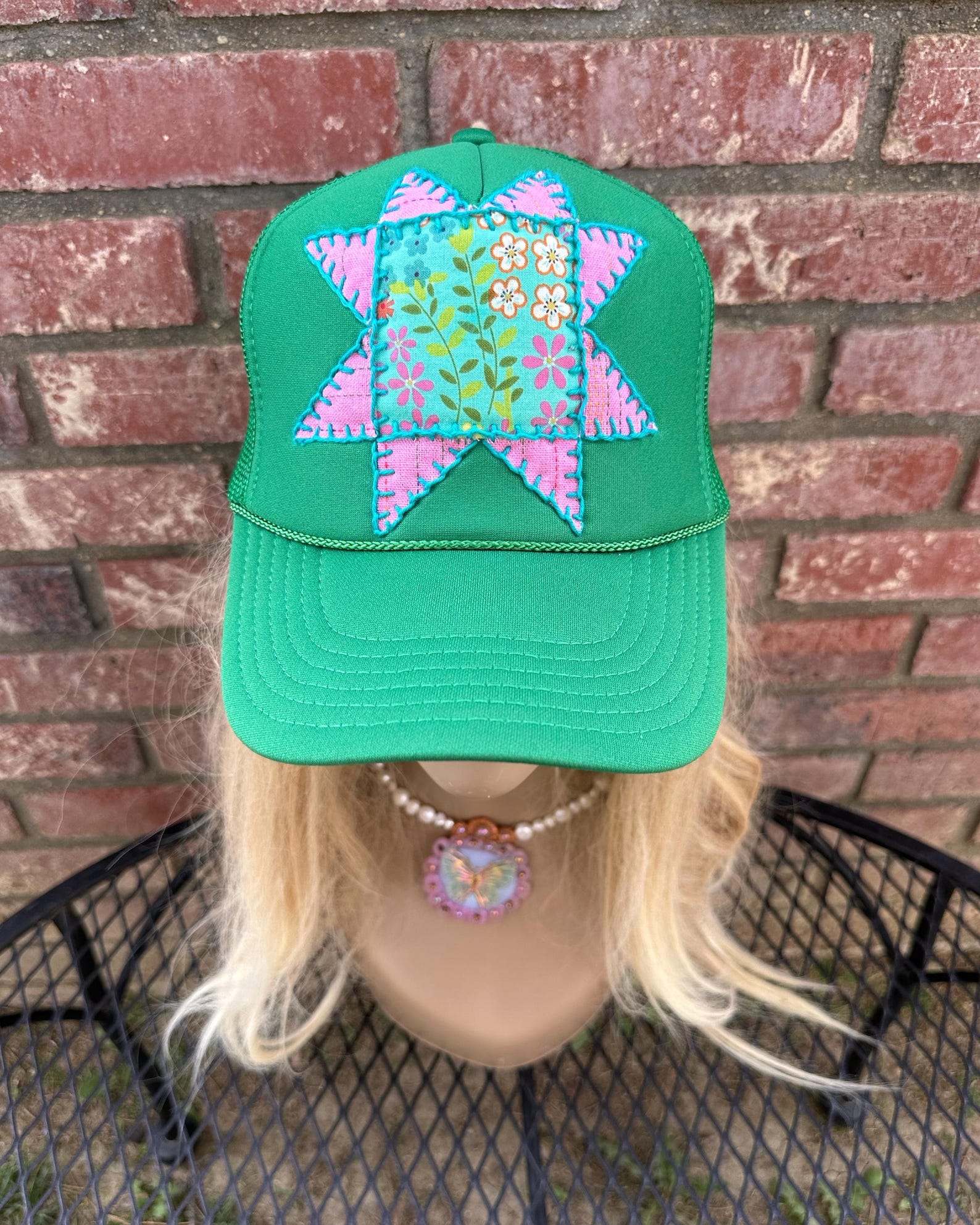Handmade Quilt Star Trucker Hat, Trucker Hat Women, Quilt Hat, Hats for ...