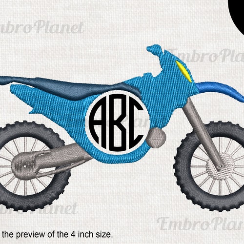 Green Dirt Bike Pattern. Machine Embroidery Design. Motocross - Etsy