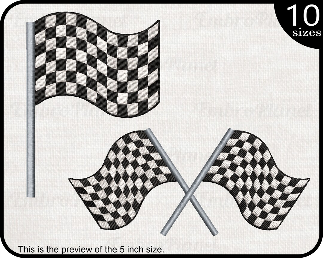 Race Flags - Designs for Embroidery Machine Instant Download Digital ...