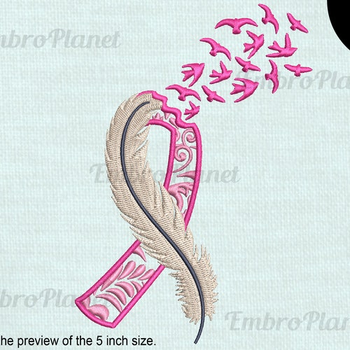 Awareness Embroidery Design Cancer Ribbon Embroidery Pink - Etsy