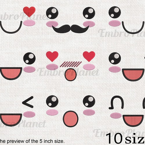 Cute Kawaii Designs for Embroidery Machine Instant Download - Etsy