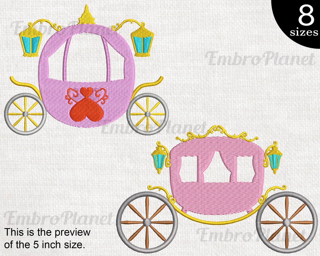 Princess Carriage - Designs for Embroidery Machine Instant Download ...