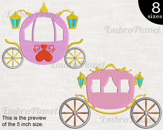Princess Carriage Designs for Embroidery Machine Instant | Etsy