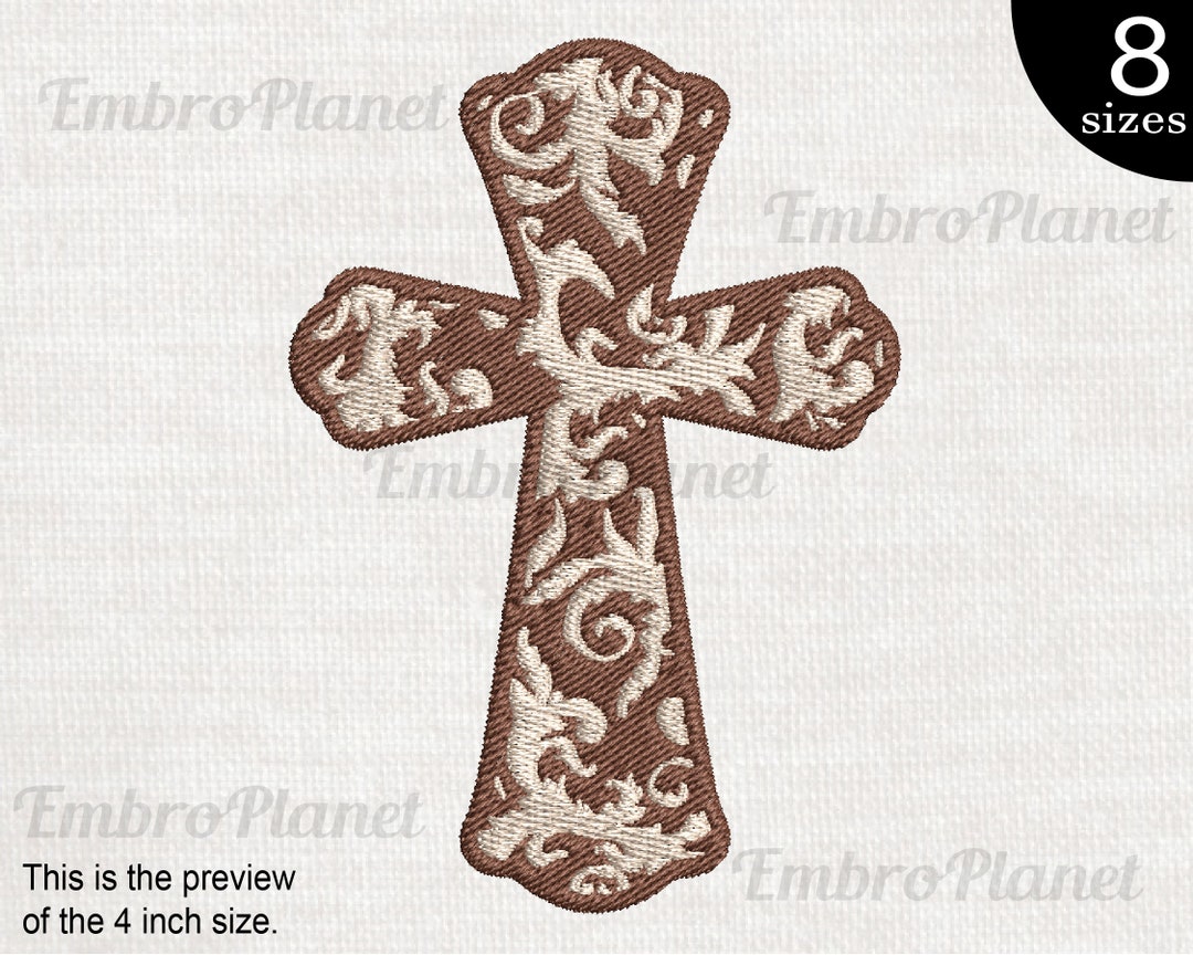 Flourish Cross Design for Embroidery Machine Instant - Etsy