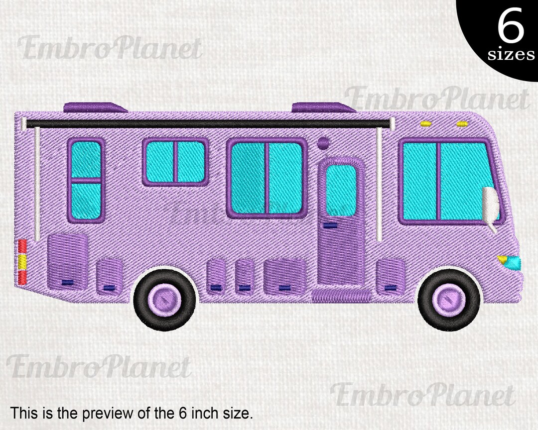 Motorhome Design for Embroidery Machine Instant Download - Etsy