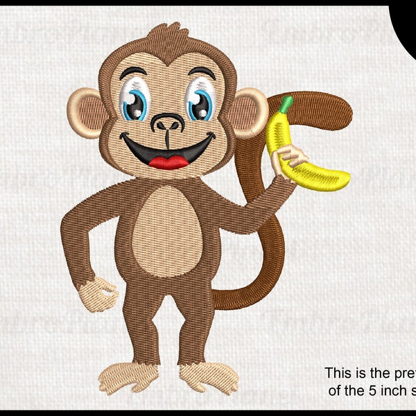 Monkey Embroidery - Etsy
