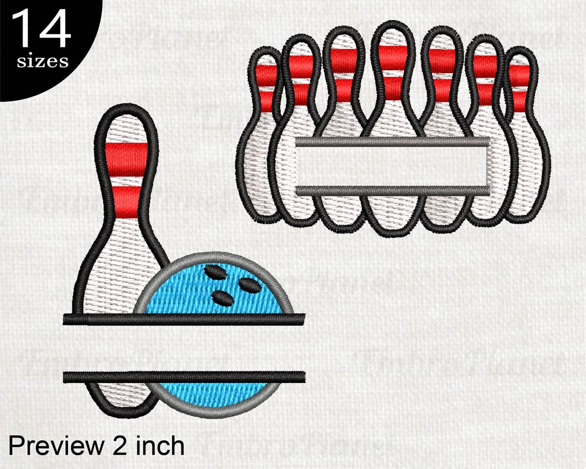 Split Bowling Designs for Embroidery Machine Instant - Etsy