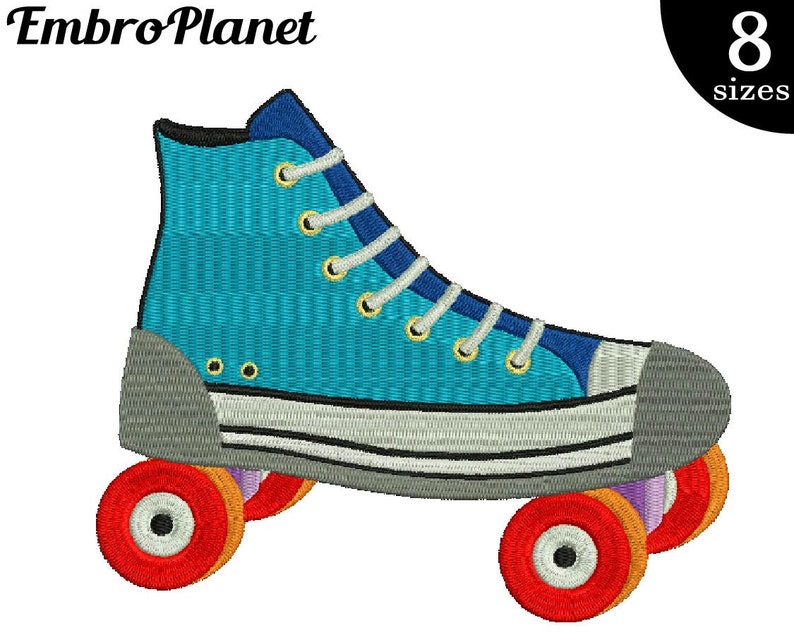 Roller Skates Design for Embroidery Machine Instant Download - Etsy UK