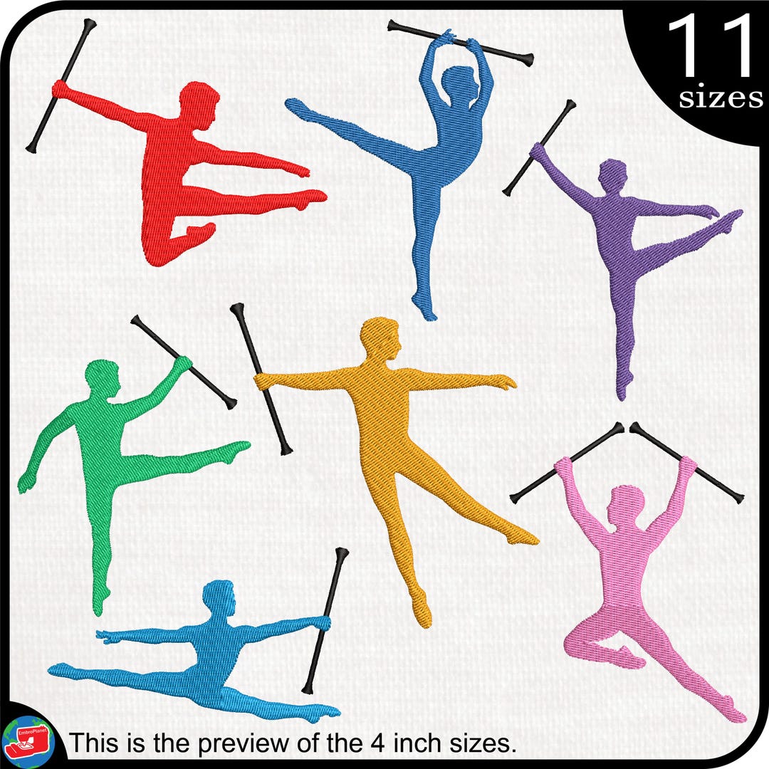 Male Baton Dancer - Designs for Embroidery Machine Instant Download ...