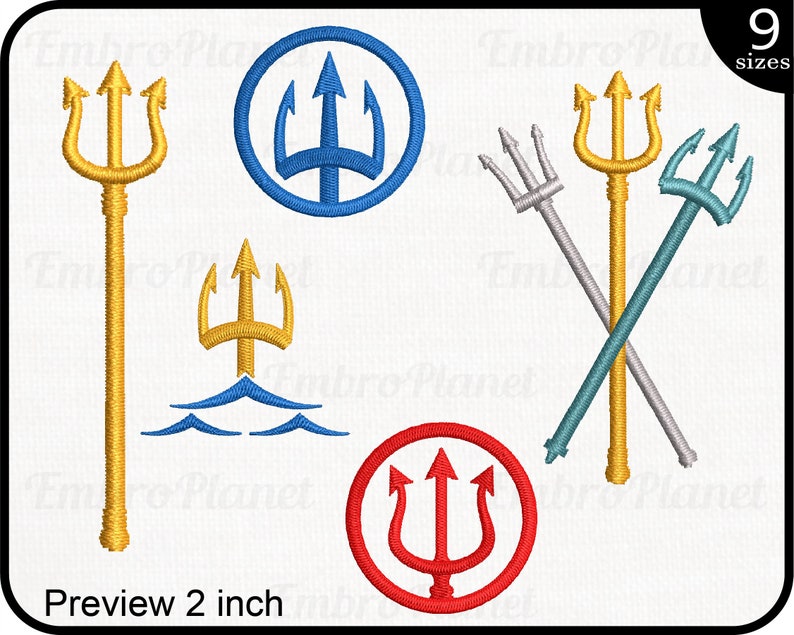 Trident Designs for Embroidery Machine Instant Download - Etsy