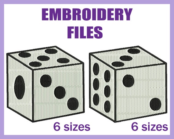 Dices Designs for Embroidery Machine Digital Graphic File | Etsy