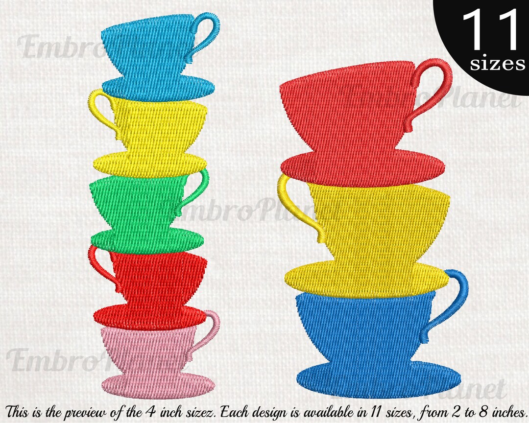 Cup Towers - Designs for Embroidery Machine Instant Download Digital ...