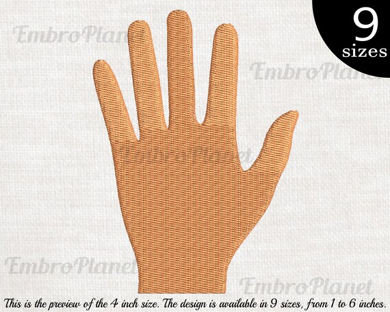 One Hand Design for Embroidery Machine Instant Download - Etsy