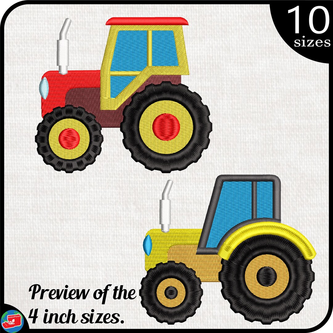 Tractor Embroidery Designs – Farm Vehicle Stitch Files (digital ...