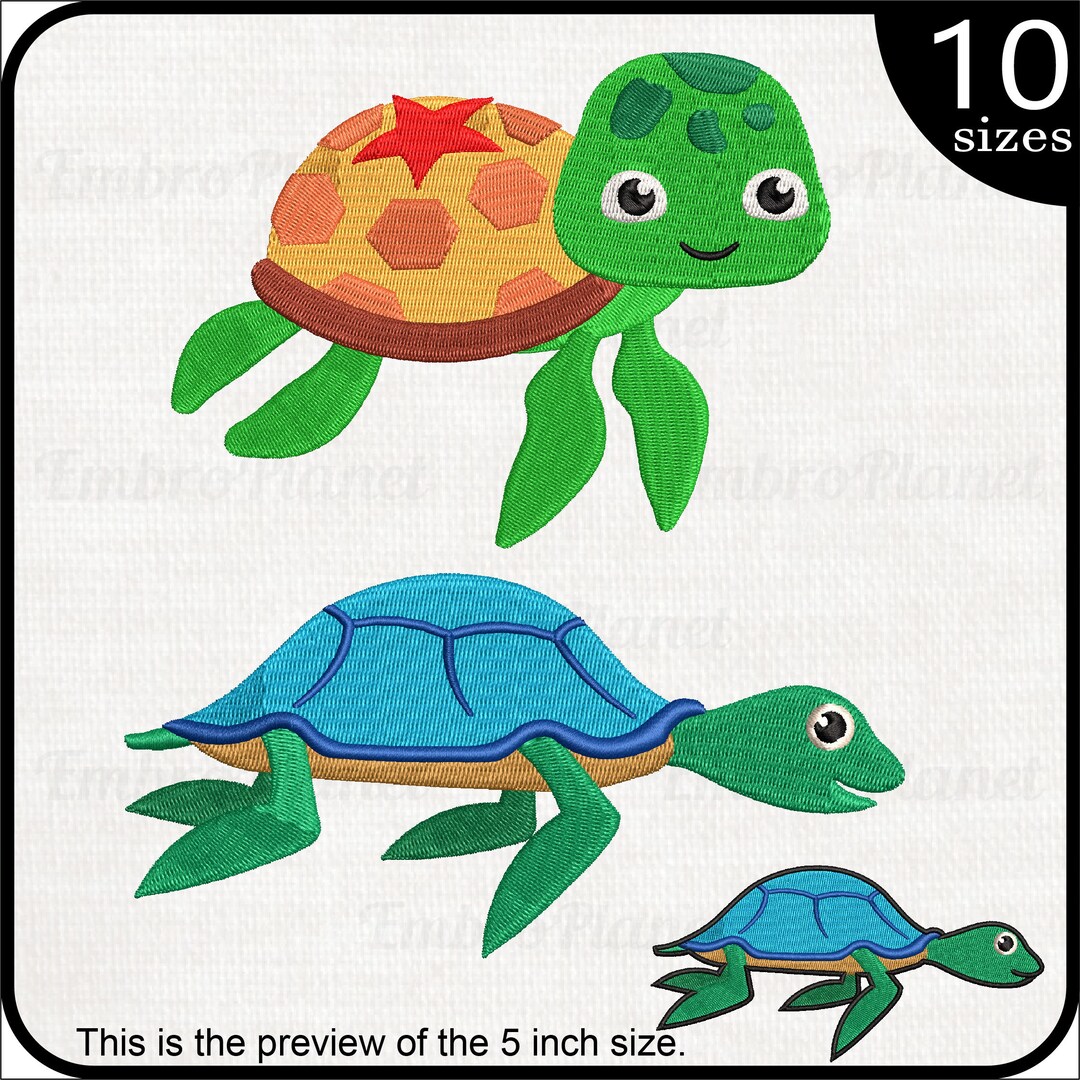 Sea Turtles - Designs for Embroidery Machine Instant Download Digital ...