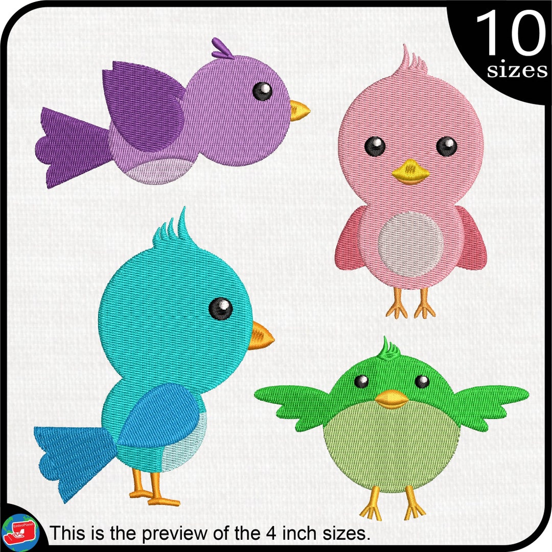 Colorful Bird Embroidery Designs – Machine Embroidery Patterns (digital ...