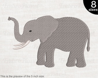 Elephant Machine Embroidery Design - Etsy