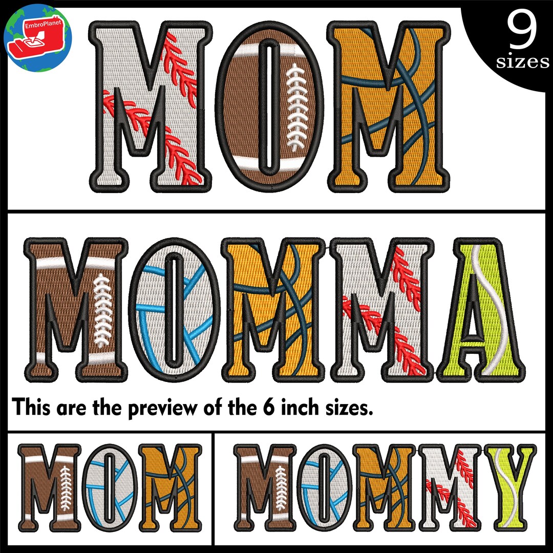 Momma Mommy Mom Embroidery Designs: Files for Embroidery Mother Day ...