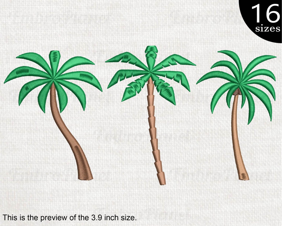 Palm Trees Designs for Embroidery Machine Instant Download Digital File ...