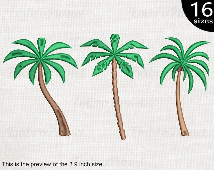 Palm Trees Designs for Embroidery Machine Instant Download - Etsy