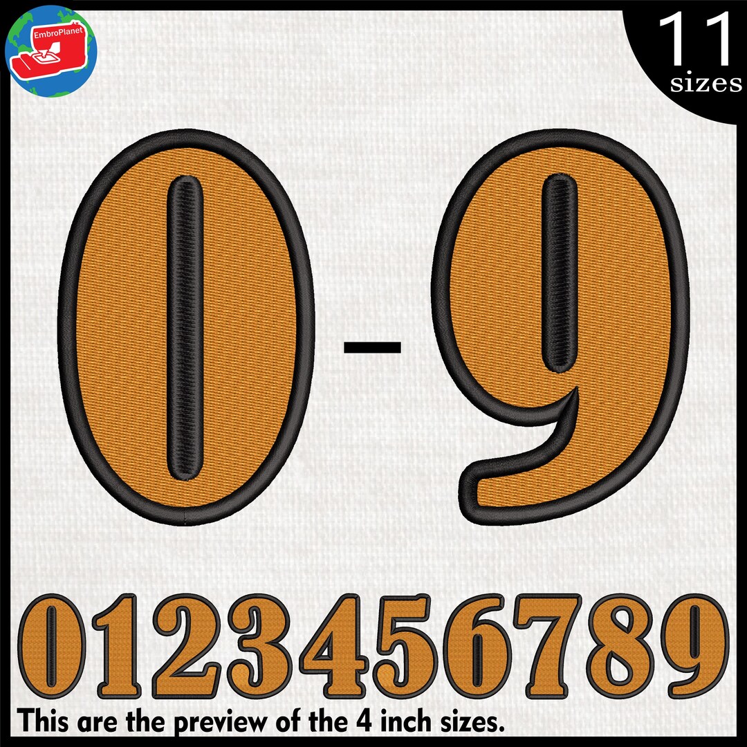 Embroidery Machine Number Designs – Full Stitch (digital Download) - Etsy