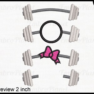 Barbell Embroidery Designs – Fitness Gym Equipment (digital Download ...