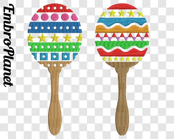 Maracas Designs for Embroidery Machine Instant Download | Etsy