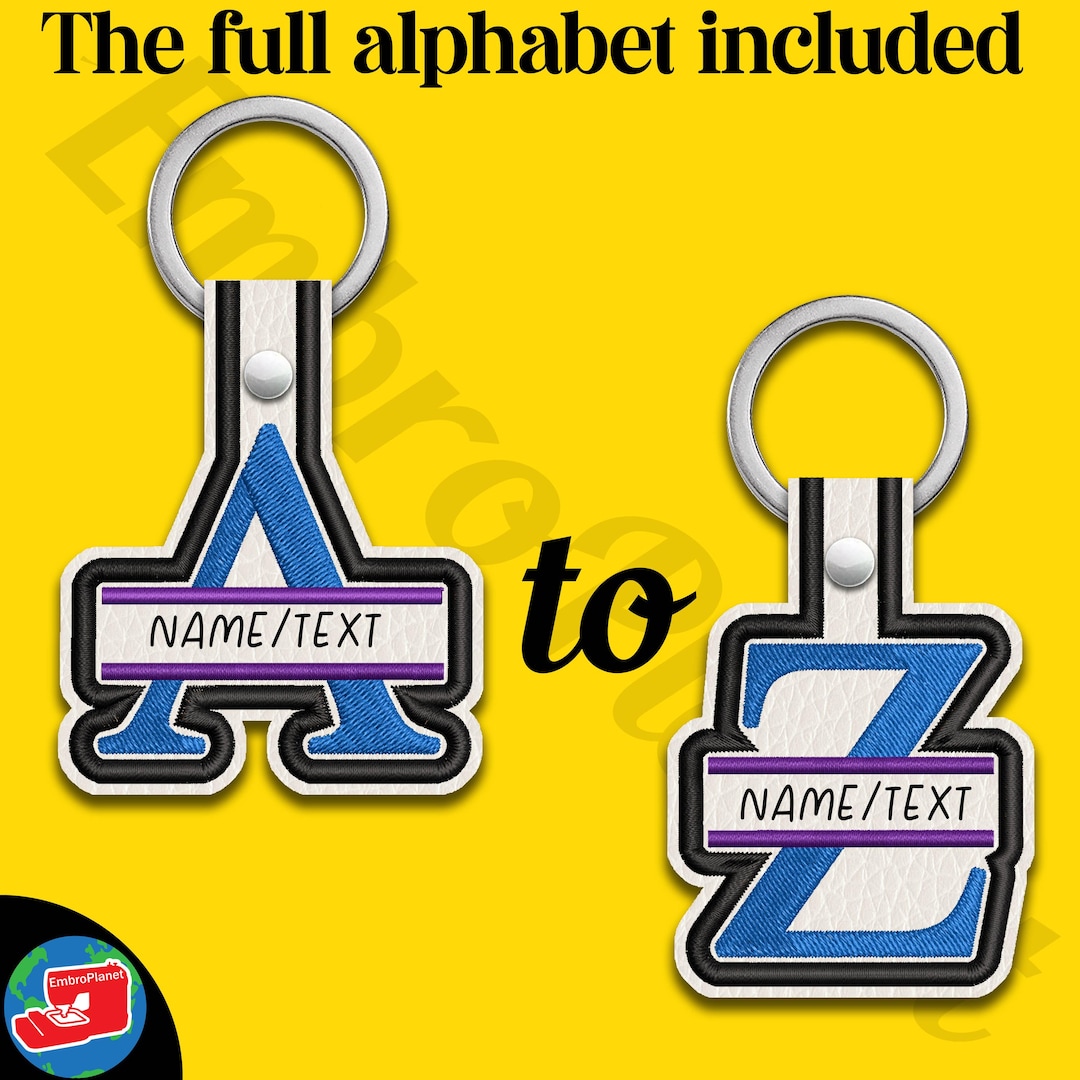 Satin Snap Split Elegant Alphabet Keychain Digital Item - Tab Gift, Key ...
