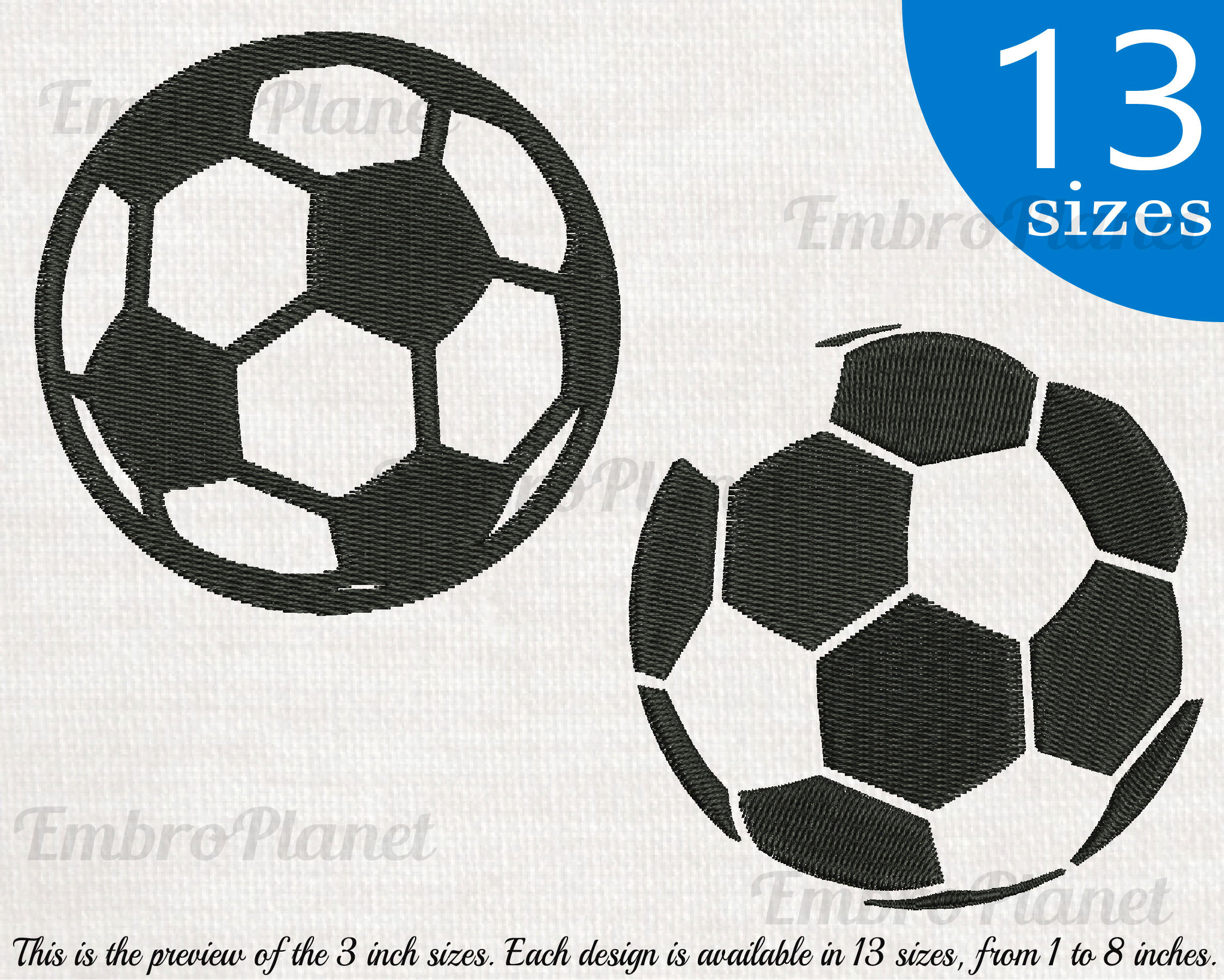 Soccer Balls - Designs for Embroidery Machine Instant Download Digital ...