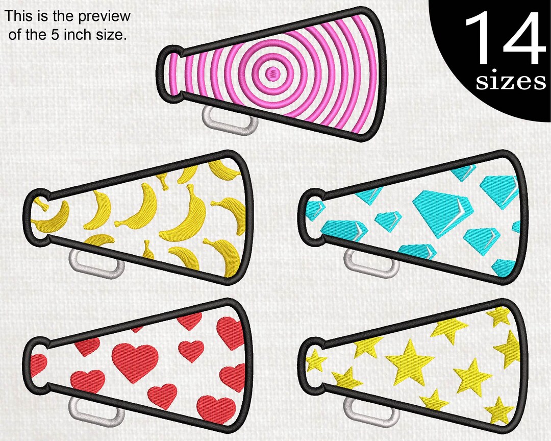 Pattern Megaphone - Designs for Embroidery Machine Instant Download ...