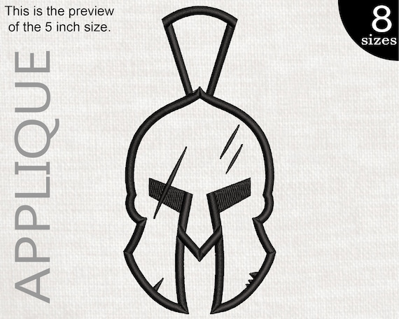 Applique Spartan Helmet Design for Embroidery Machine | Etsy