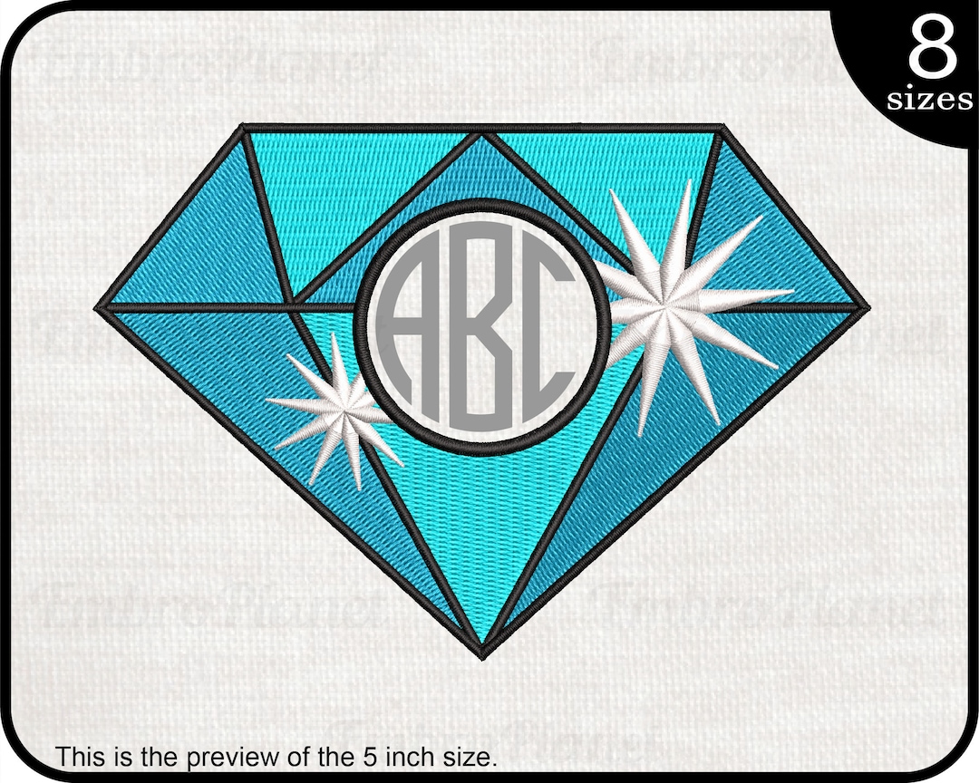 Circle Frame Diamond - Design for Embroidery Machine Instant Download ...