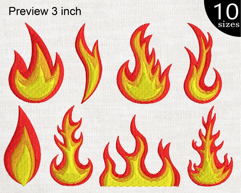 Fires Designs for Embroidery Machine Instant Download - Etsy