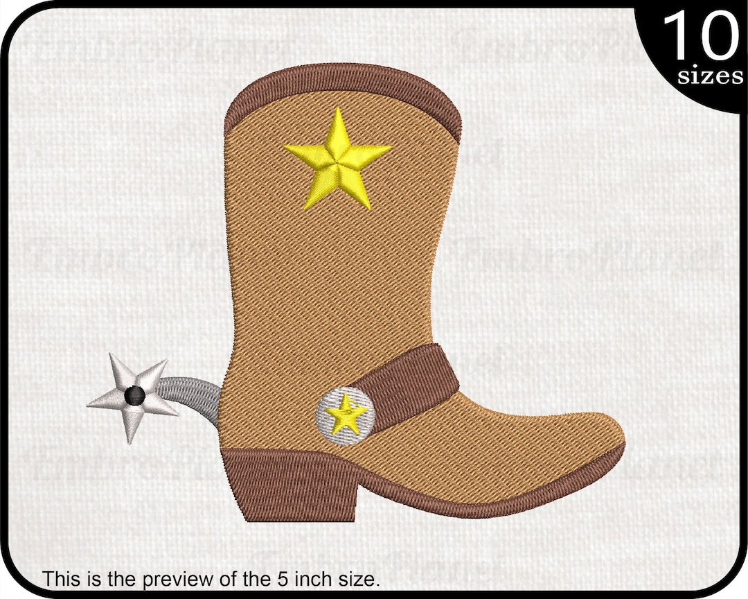 Cowboy Boot Embroidery Design – Western Stitch File (digital Download ...